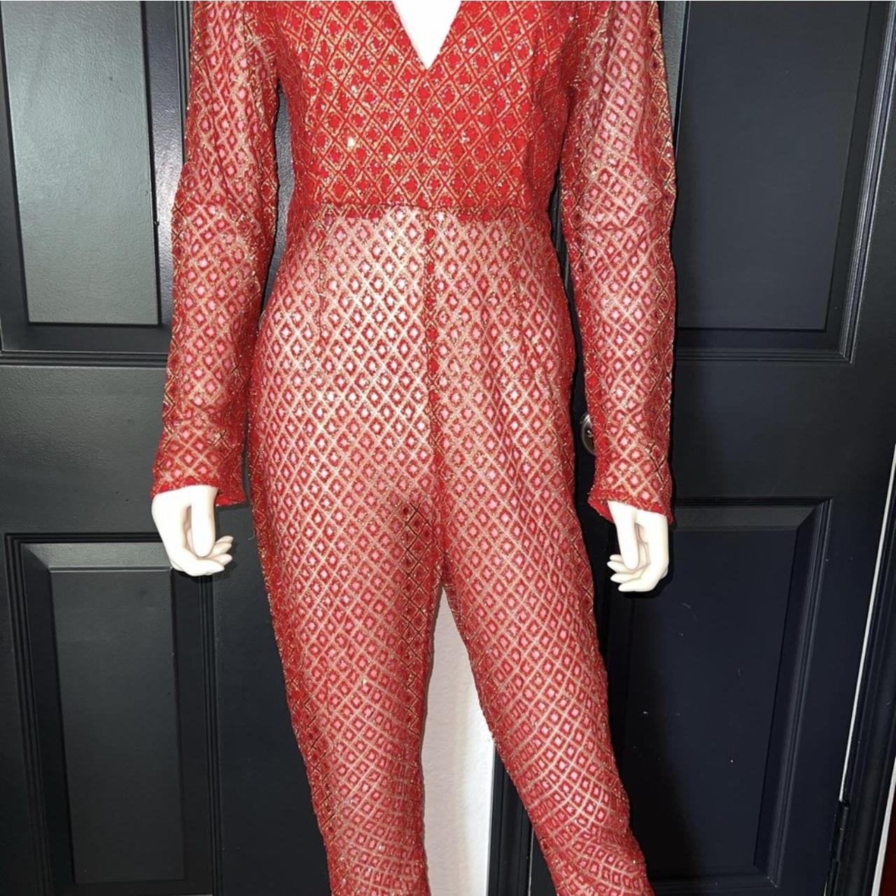 Absolutely gorgeous red glitter jumpsuit, perfect... - Depop