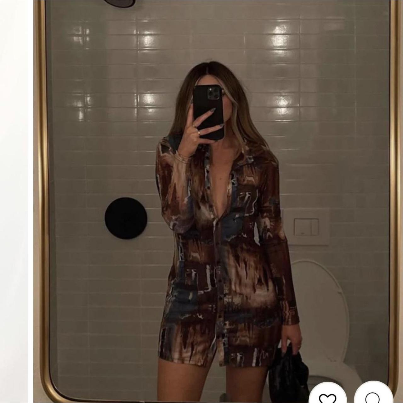 12th tribe pollock button up mesh dress size small... - Depop