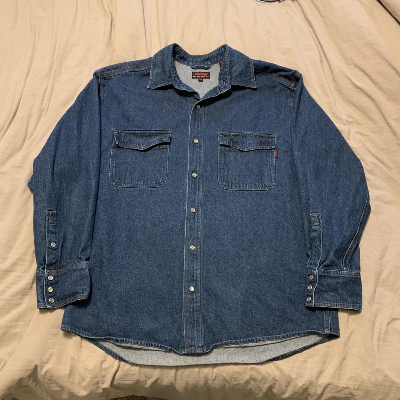 Vintage Jean Shacket excellent condition size... - Depop