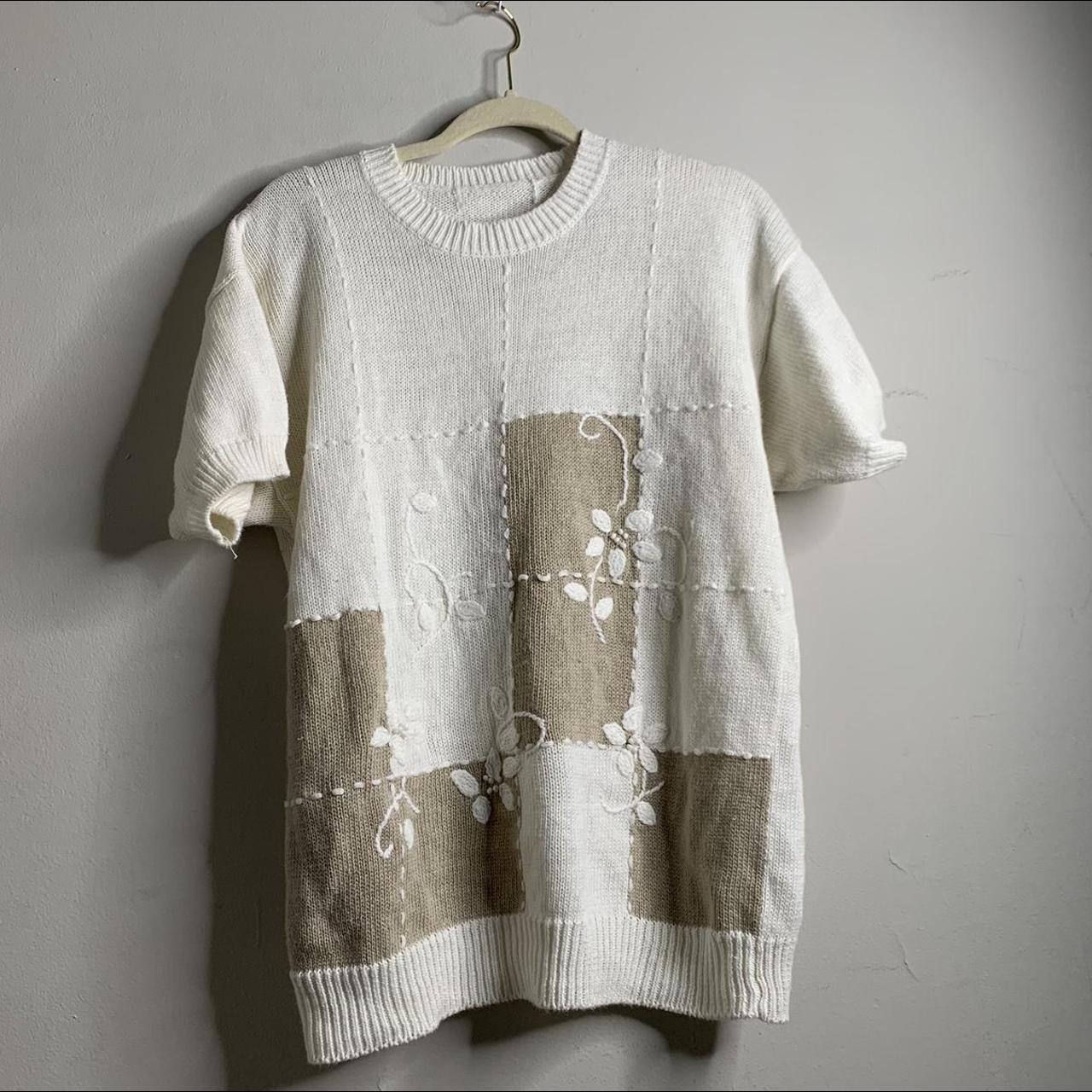 knit patchy sweater waist: 20.5” pit to pit:... - Depop