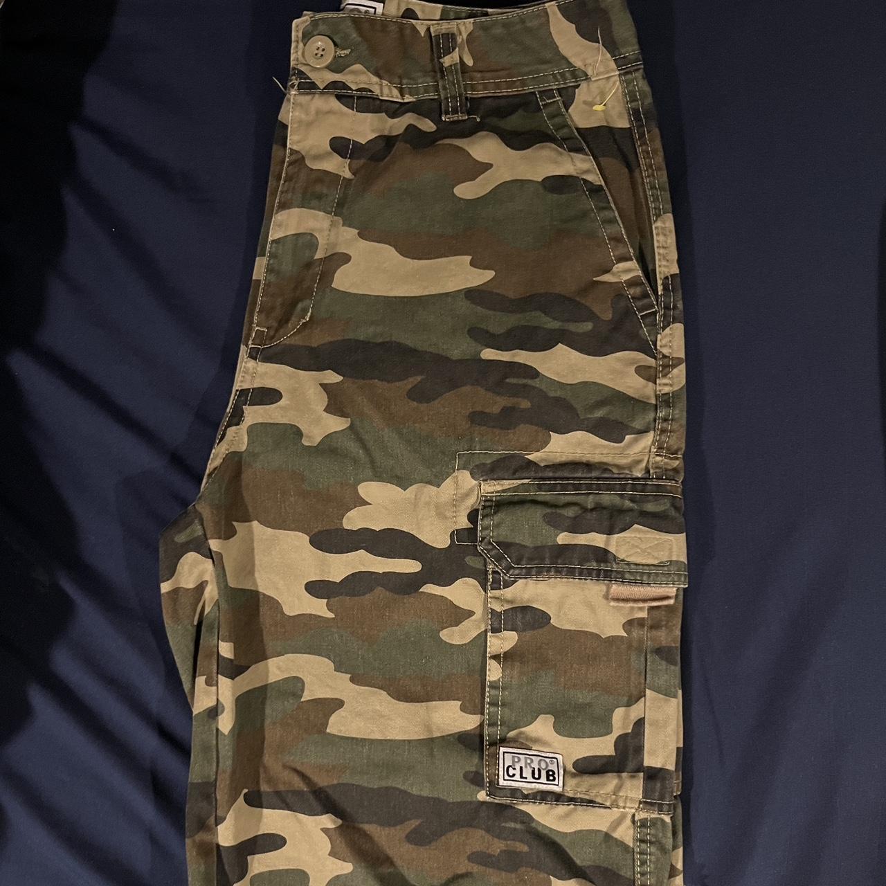 Pro club cargo shorts Rly cool camo and distressing... - Depop