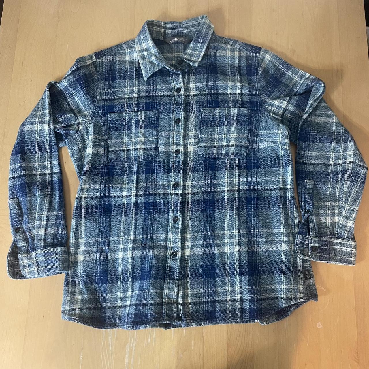 The North Face flannel shirt Blue Women’s button up... - Depop