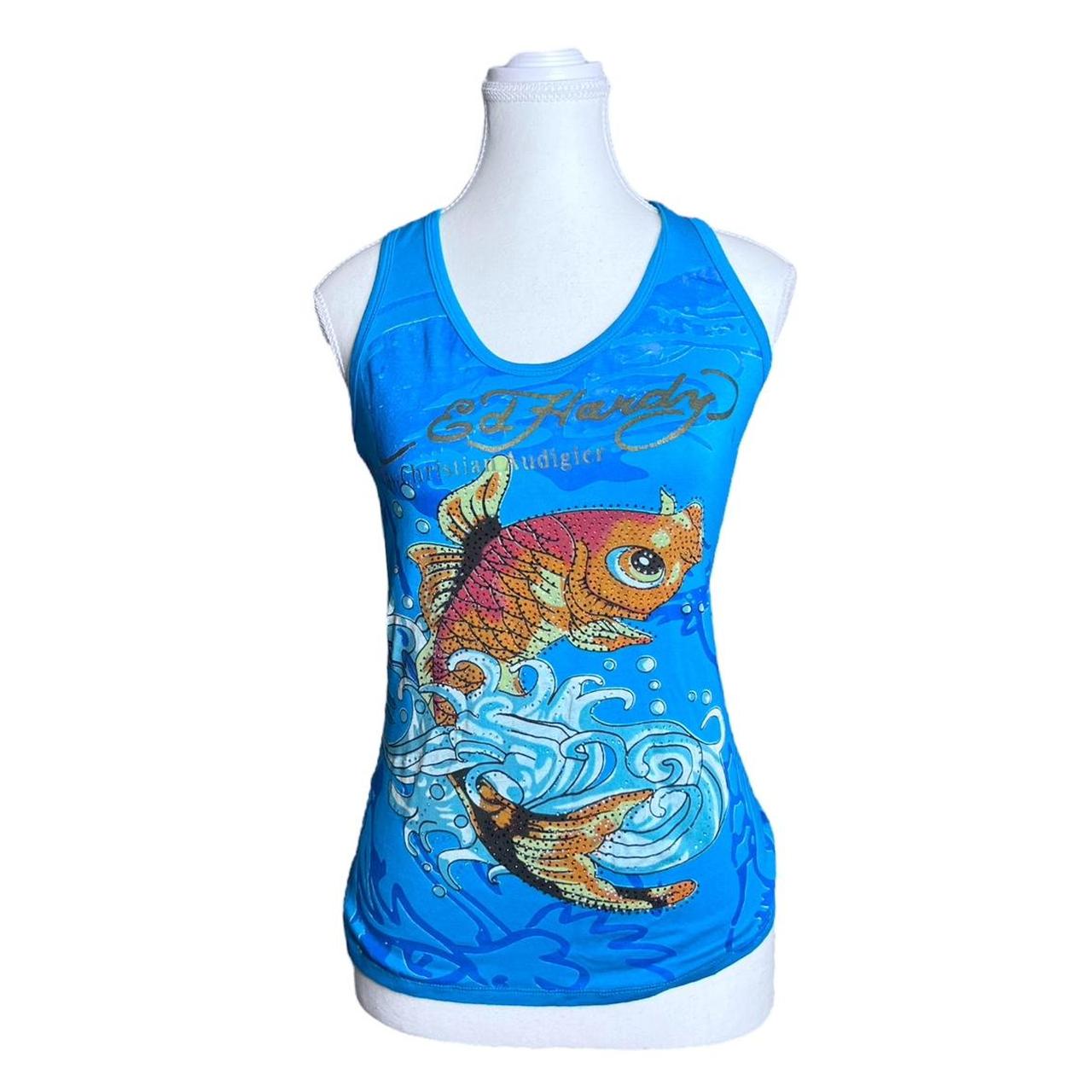 Ed Hardy fish graphic singlet - perfect for... - Depop