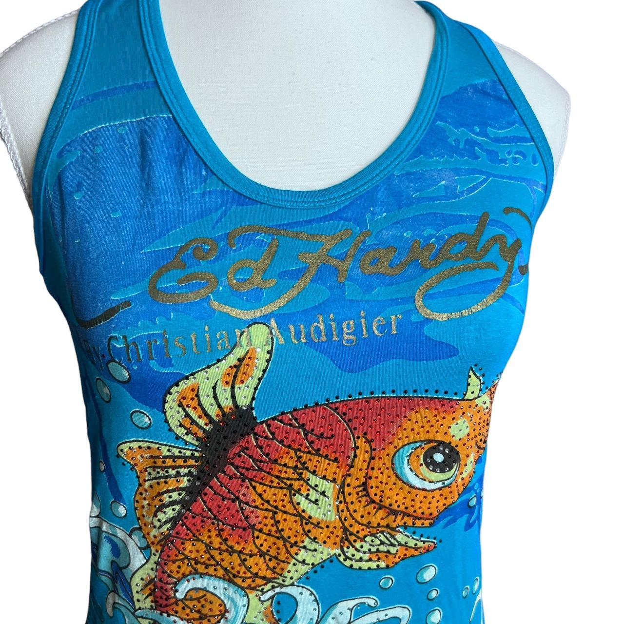 Ed Hardy fish graphic singlet - perfect for... - Depop
