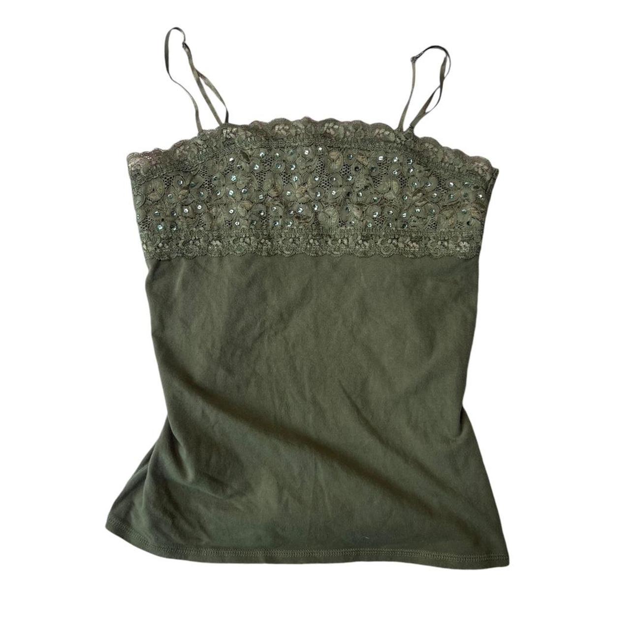 Old label Glassons bedazzled floral lace singlet,... - Depop