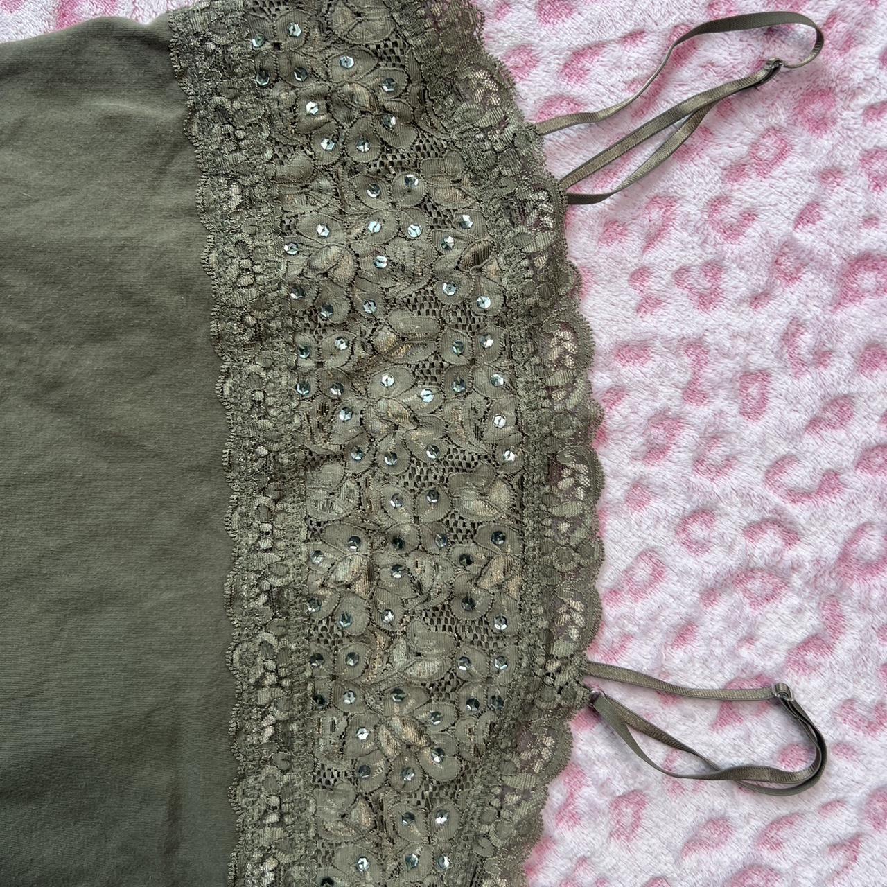 Old label Glassons bedazzled floral lace singlet,... - Depop