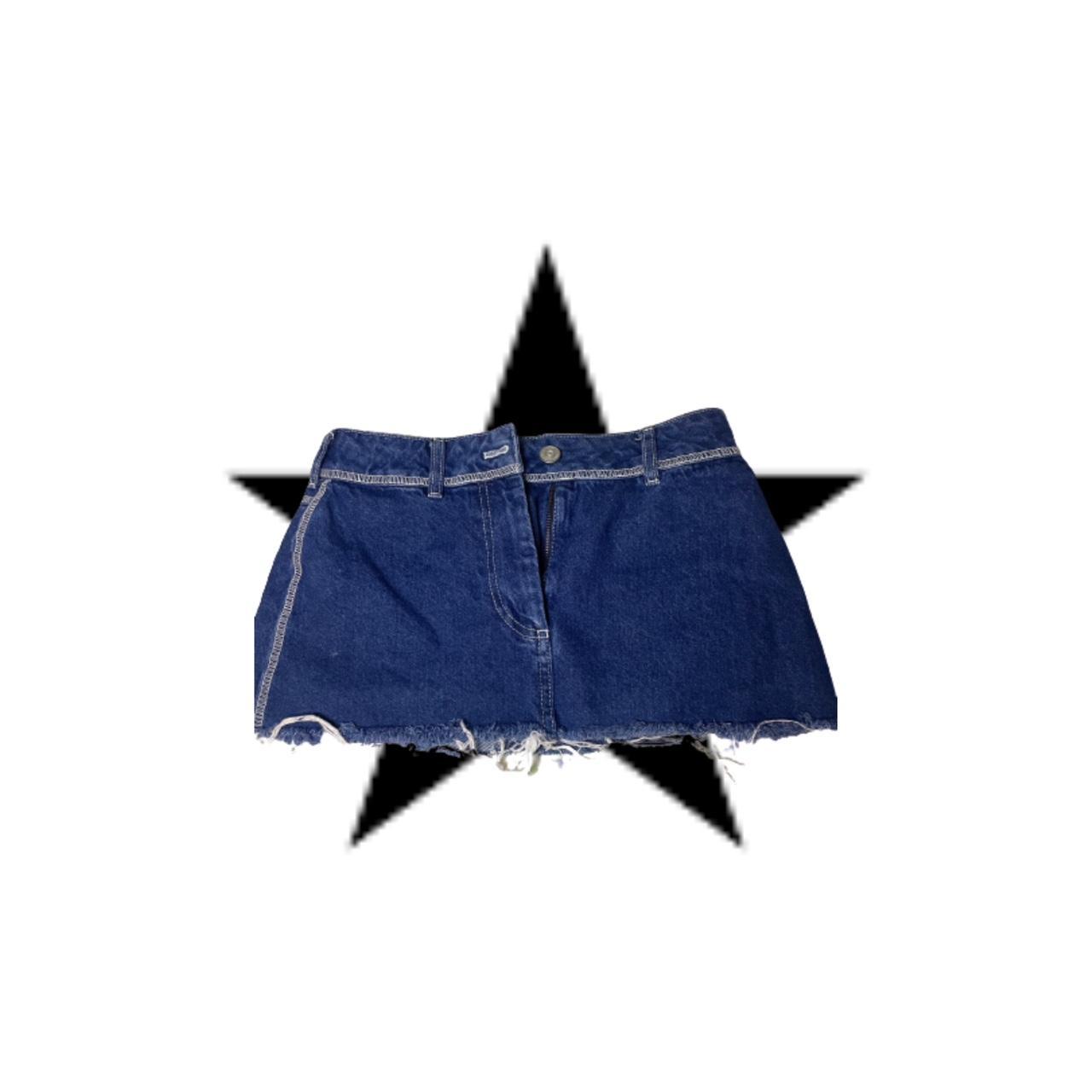 mini denim skirt super mini denim skirt. i cut... - Depop