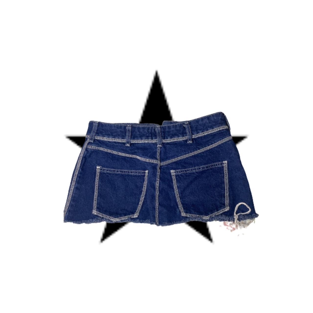 mini denim skirt super mini denim skirt. i cut... - Depop