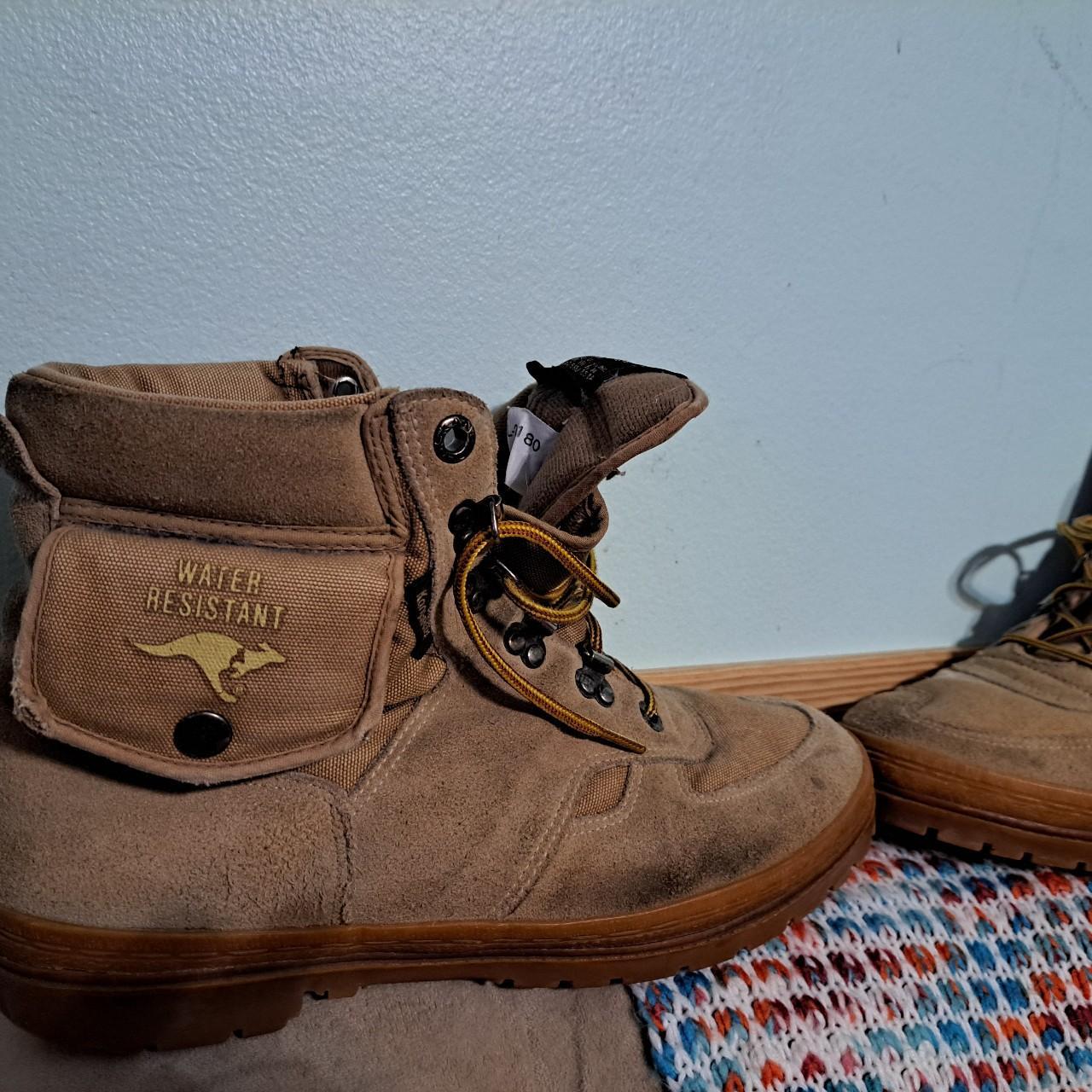 1984 kangaroos men's boots waterproof. Lots of wear... - Depop