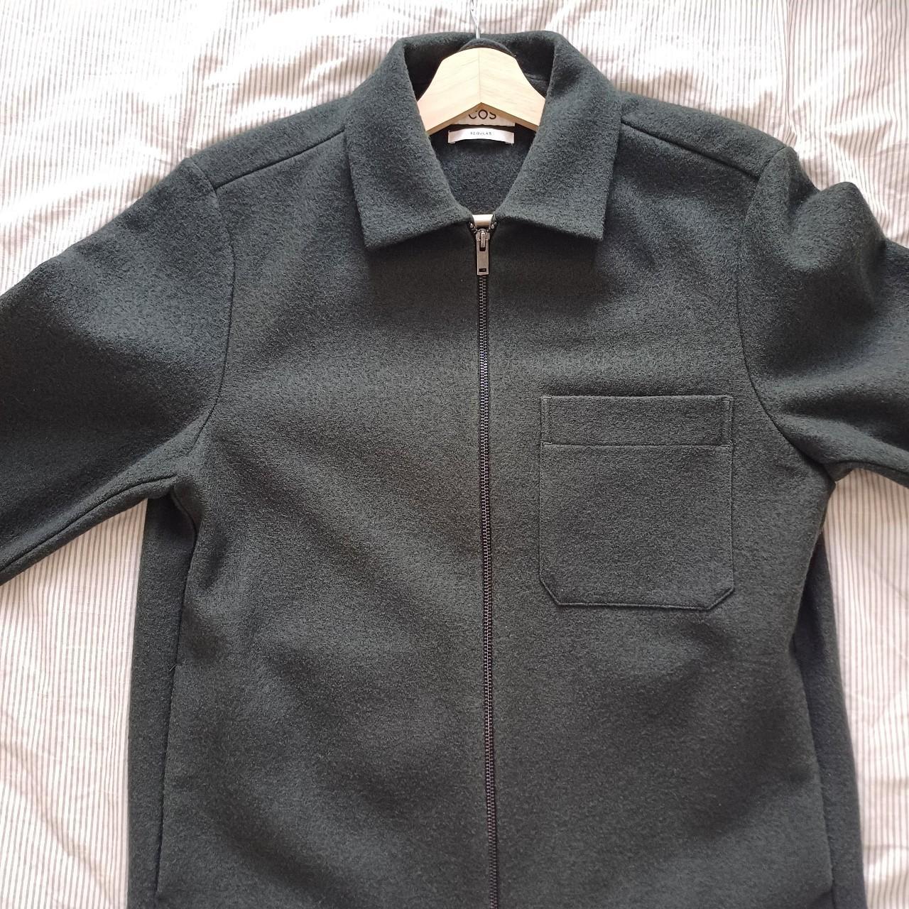 COS regular fit green merino wool jacket - Size M -... - Depop