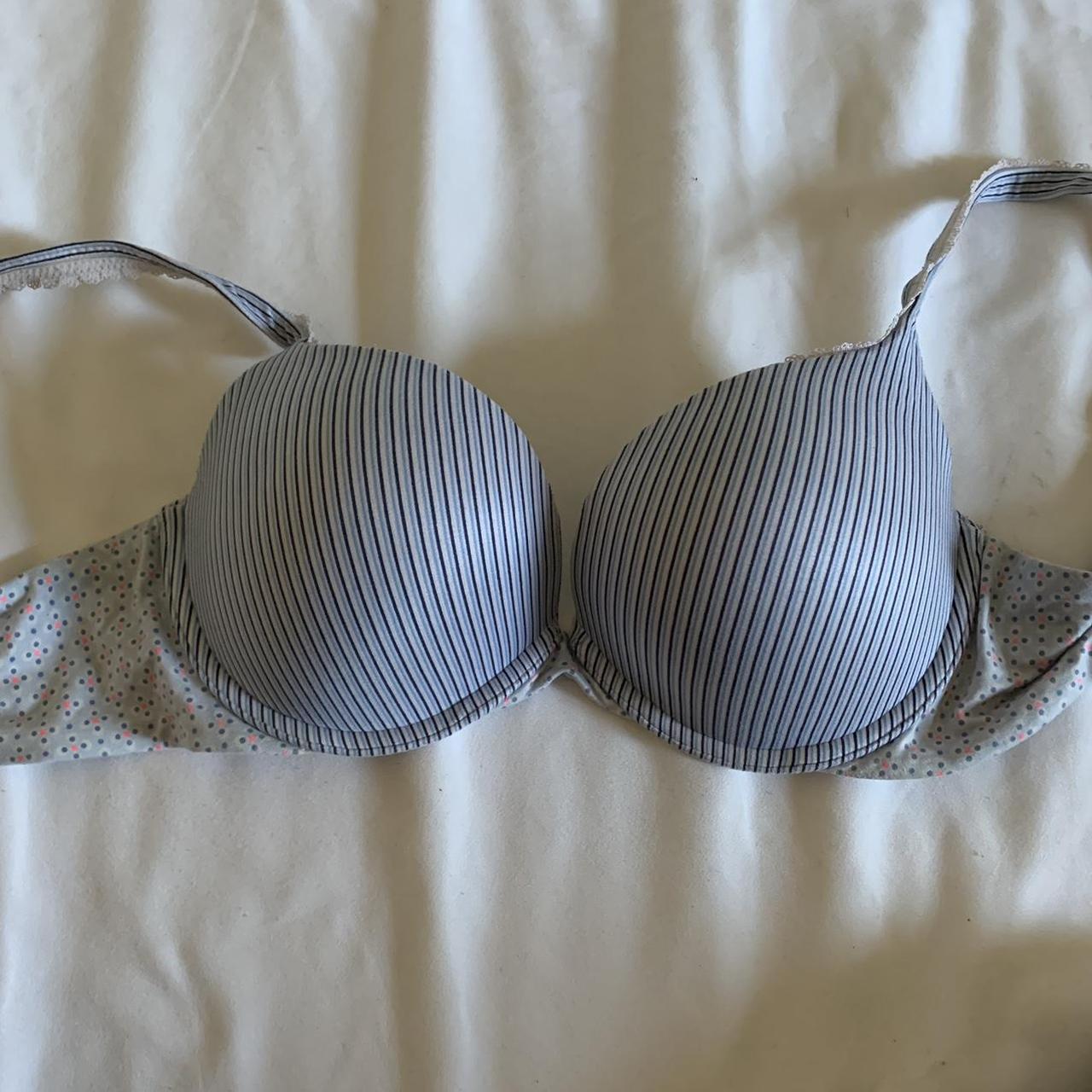 cute striped victoria’s secret bra *small mark as... - Depop
