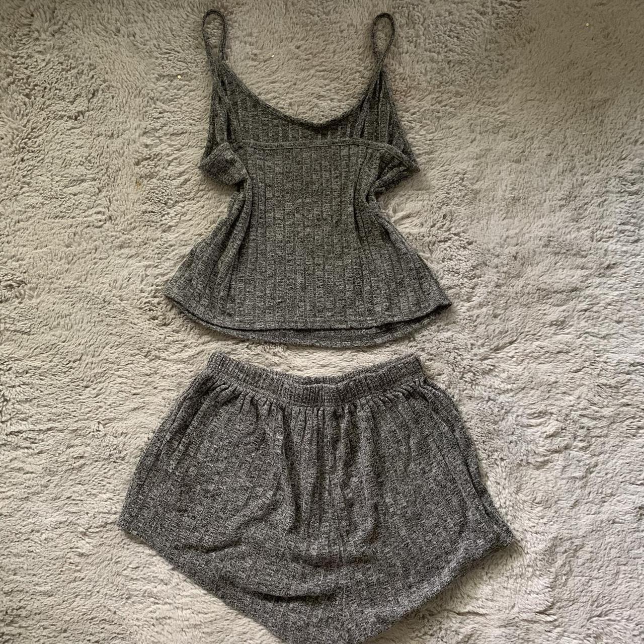 super cute dark grey pj set #pajamas - Depop