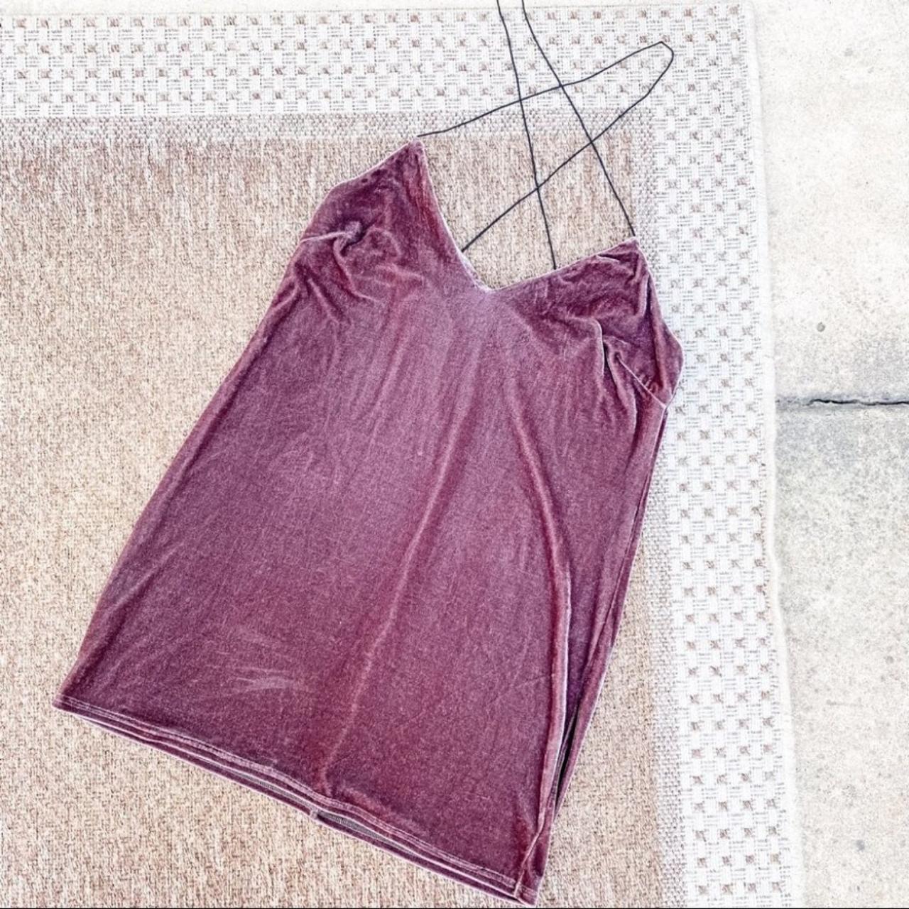 NUDE Mauve Velvet Mini Dress This has been altered... - Depop