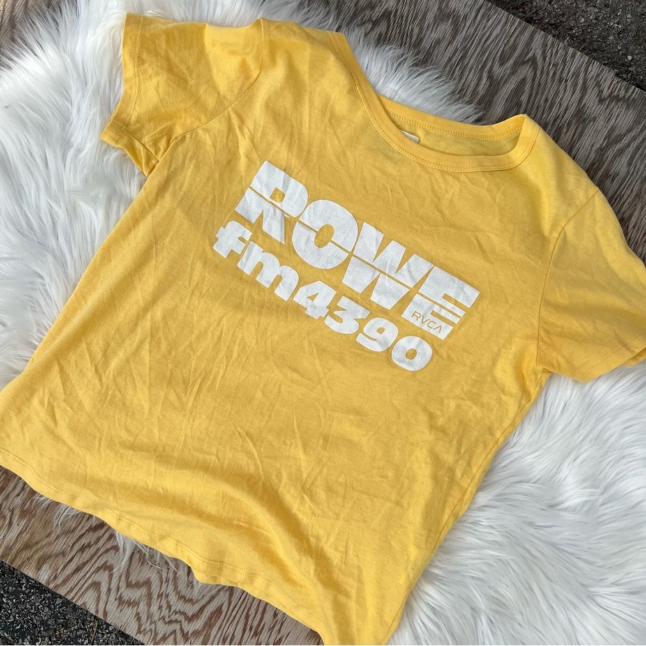 RVCA by Camille Rowe Yellow Short Sleeve Top This is... - Depop