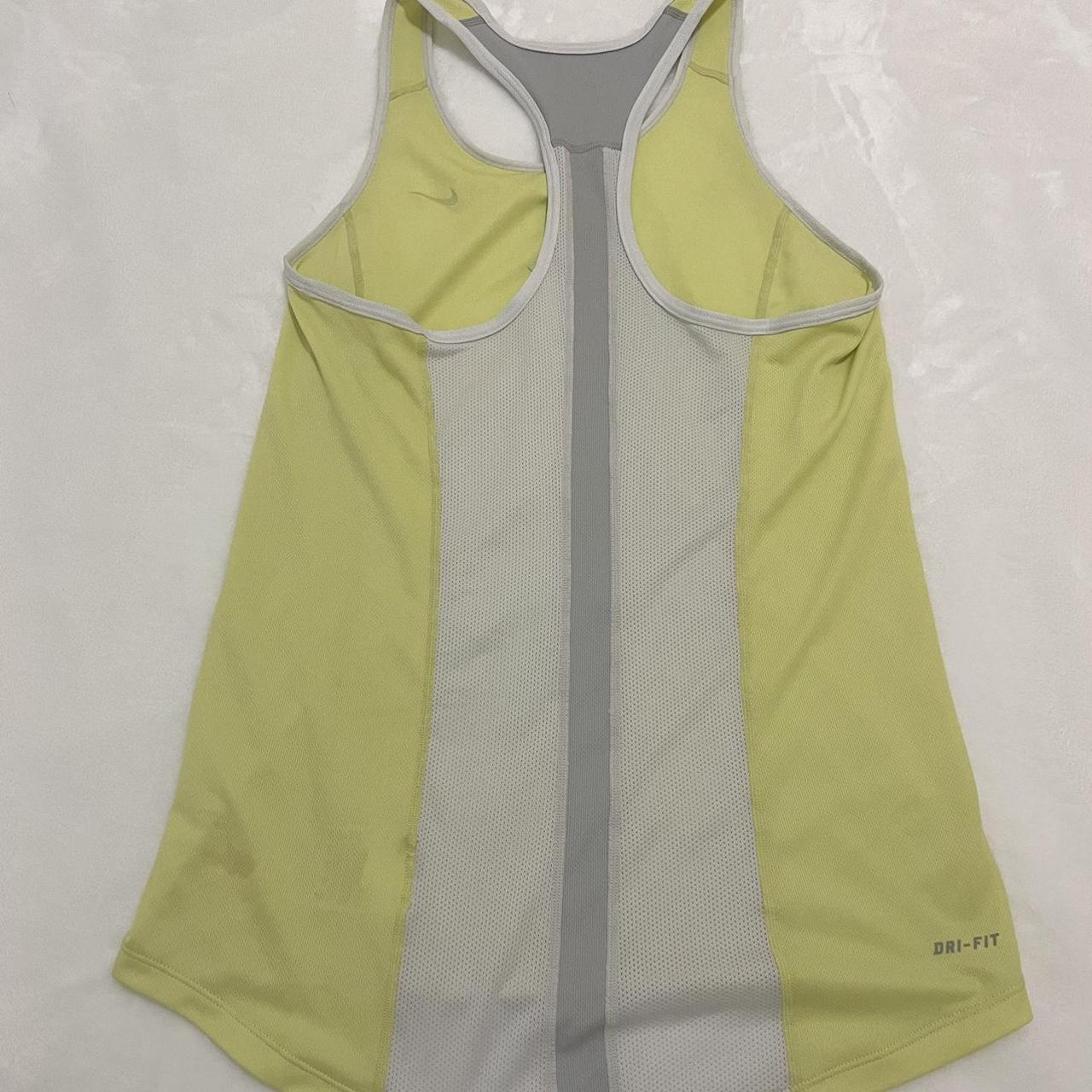 Nike yellow workout top Size: s Small stain but... - Depop
