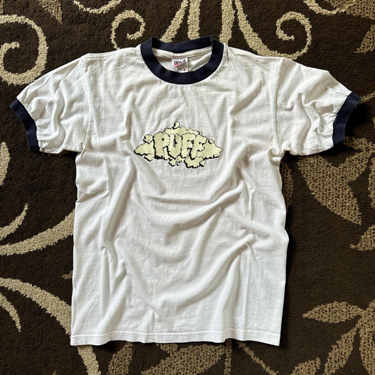 Vintage Y2K Puff Skater Style Ringer Tee Size S On... - Depop