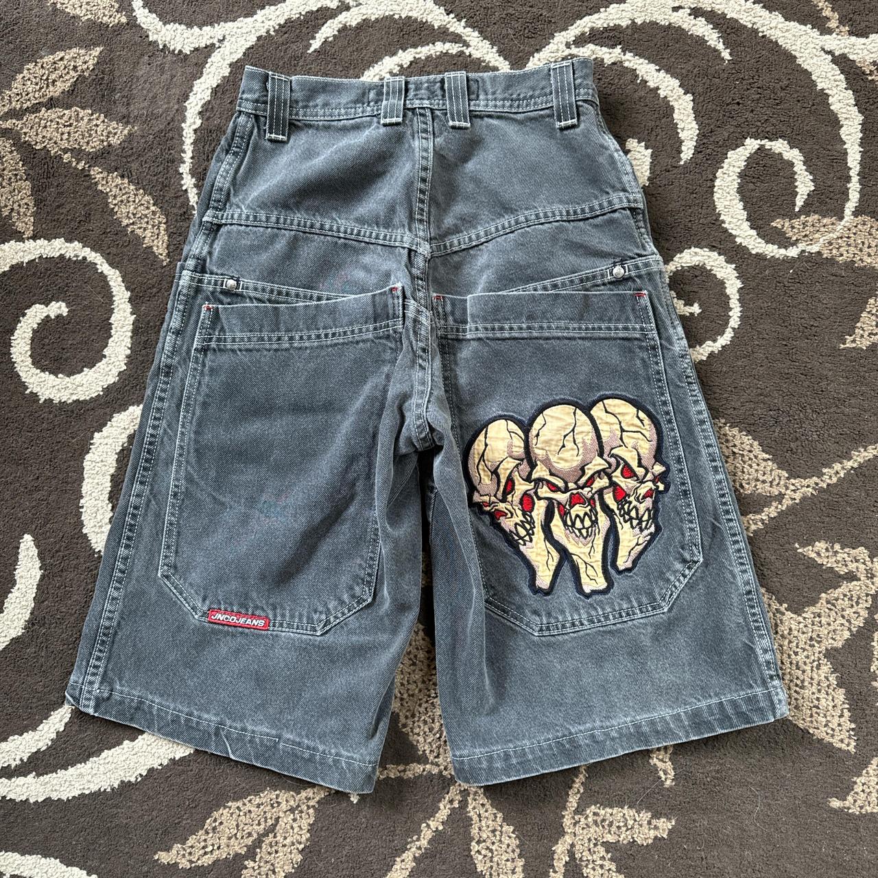 Vintage 90’s Jnco Triple Skull Jorts Size 28x30... - Depop