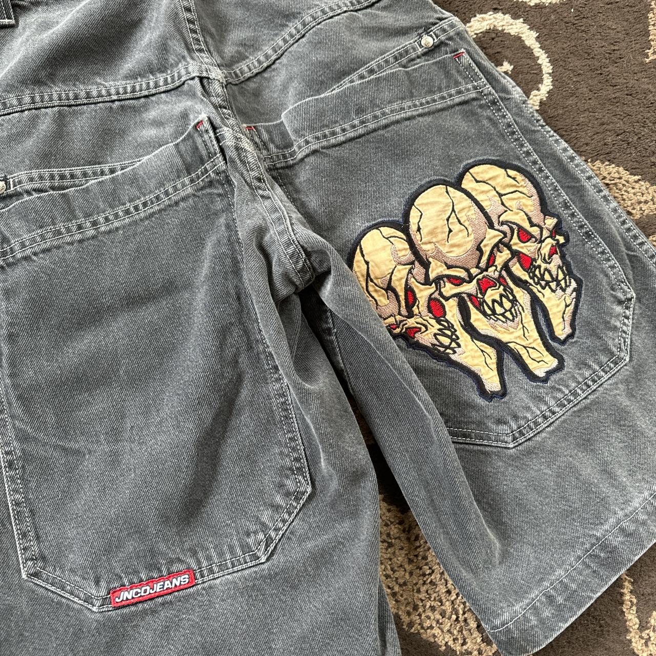 Vintage 90’s Jnco Triple Skull Jorts Size 28x30... - Depop