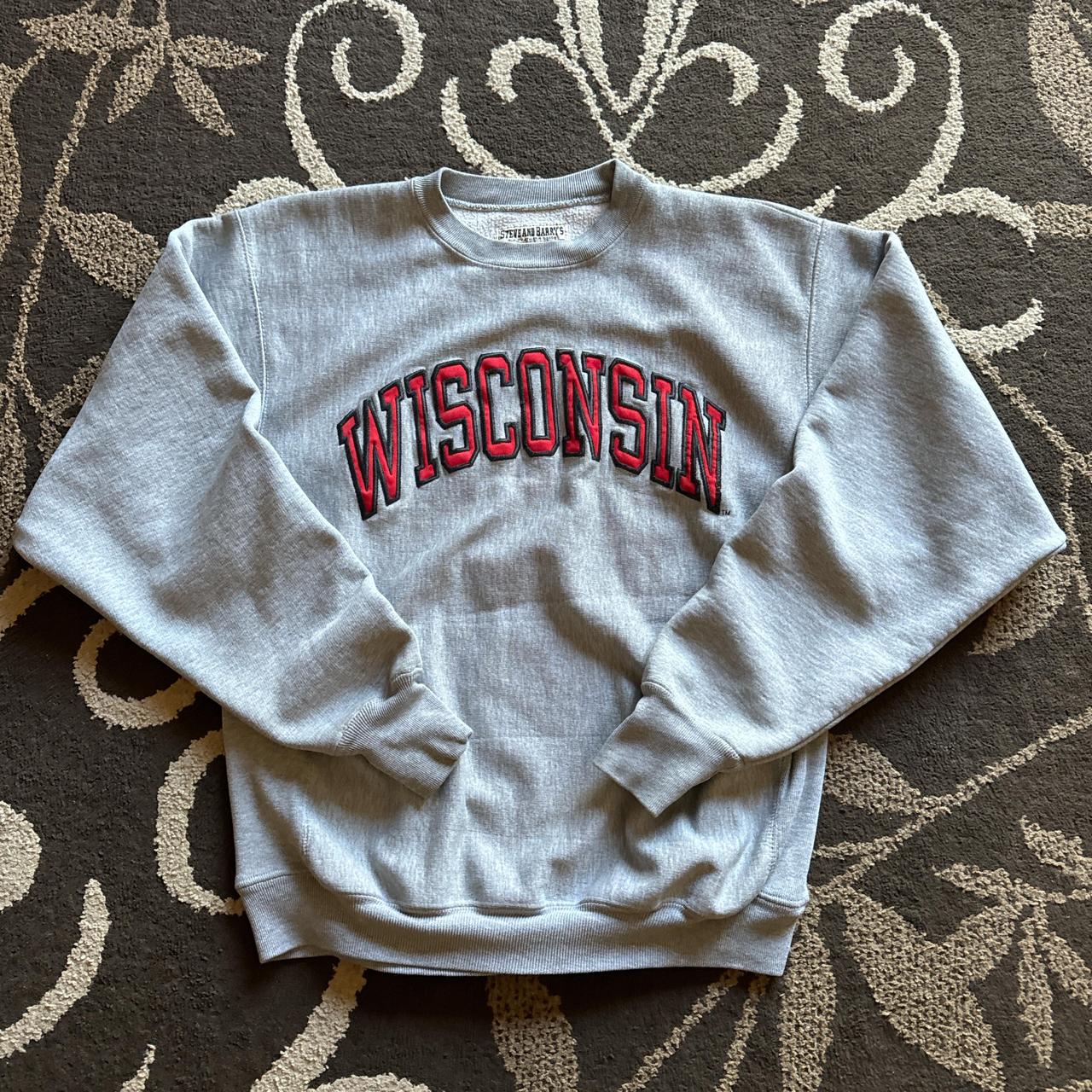 Vintage Y2K Wisconsin Crewneck Size M On Steve And... | Depop