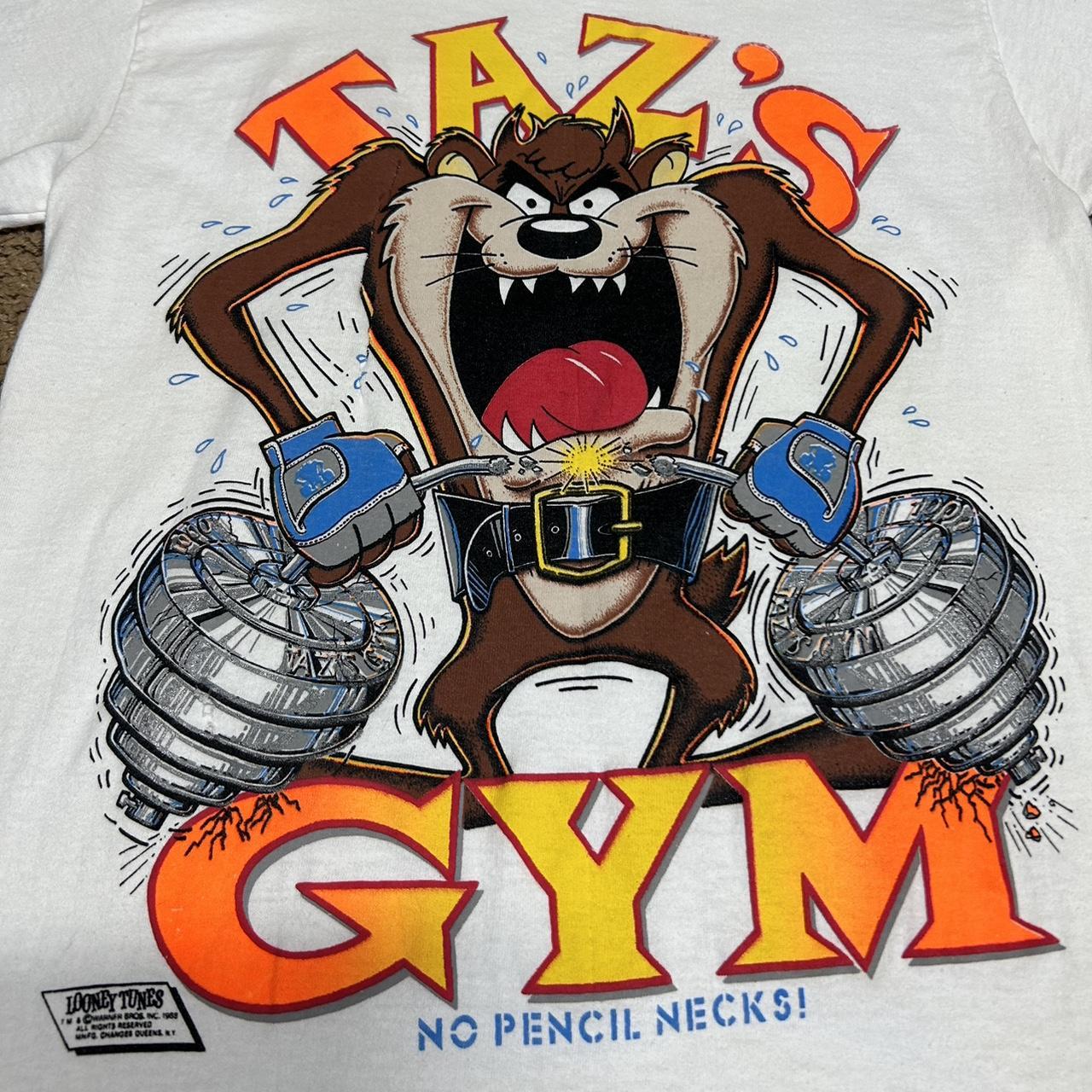 Vintage 1988 Taz’s Gym T-Shirt Size: Medium... - Depop
