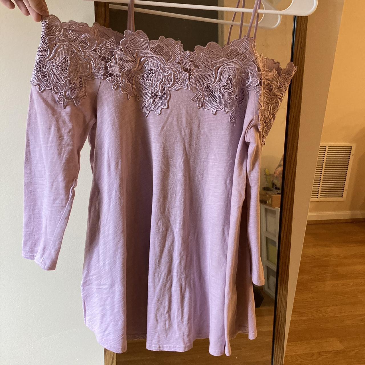 Meadow Rue Women's Pink and Purple Blouse | Depop