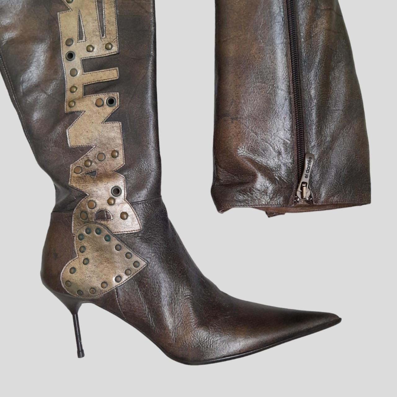 bronze leather knee high boots Eu size 36/36.5 (... - Depop