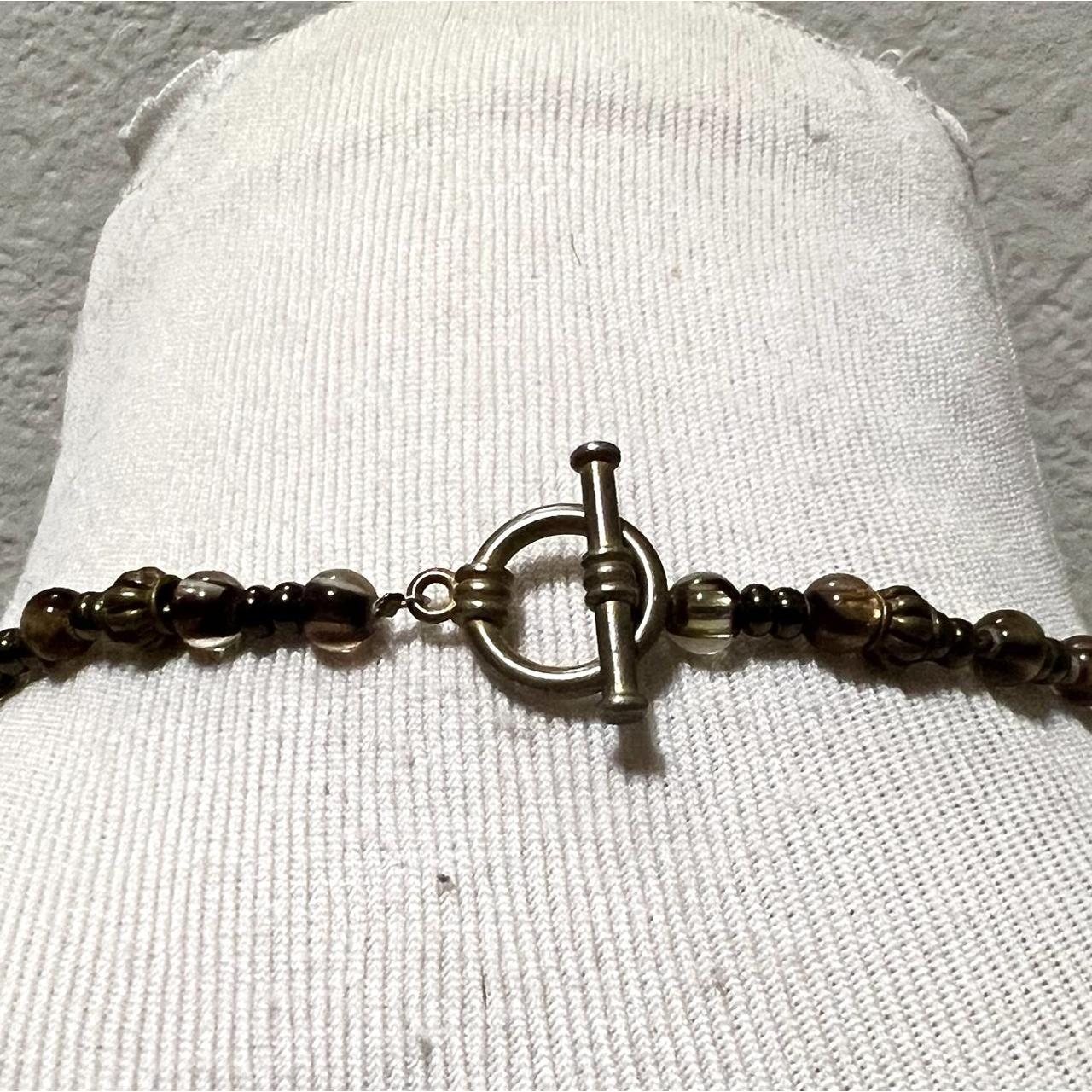 Root Beer Silver Foil Art Glass Vintage Bead... - Depop