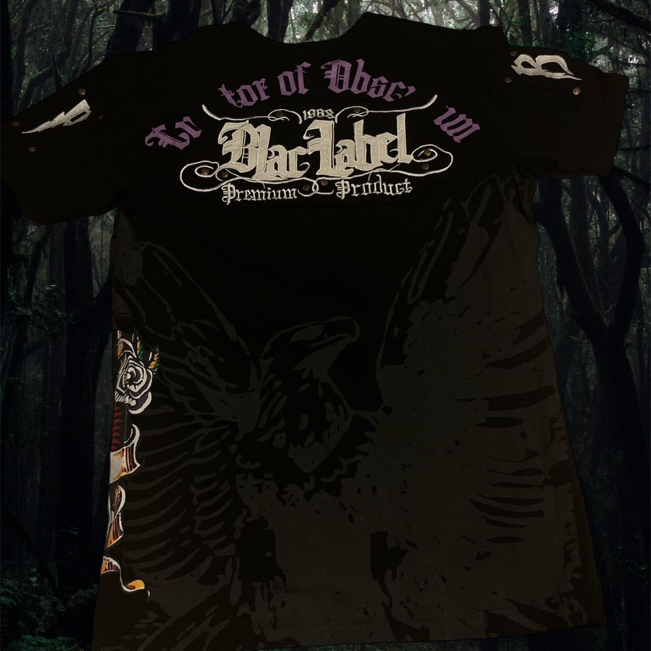 hard asf black label/ affliction type shirt fire asf... - Depop