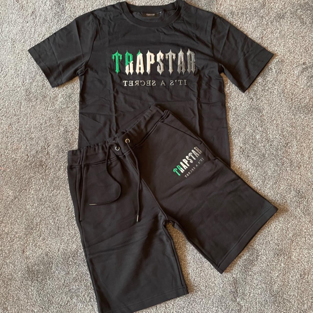 Brand New Trapstar Black and Green T-shirt and Short... - Depop
