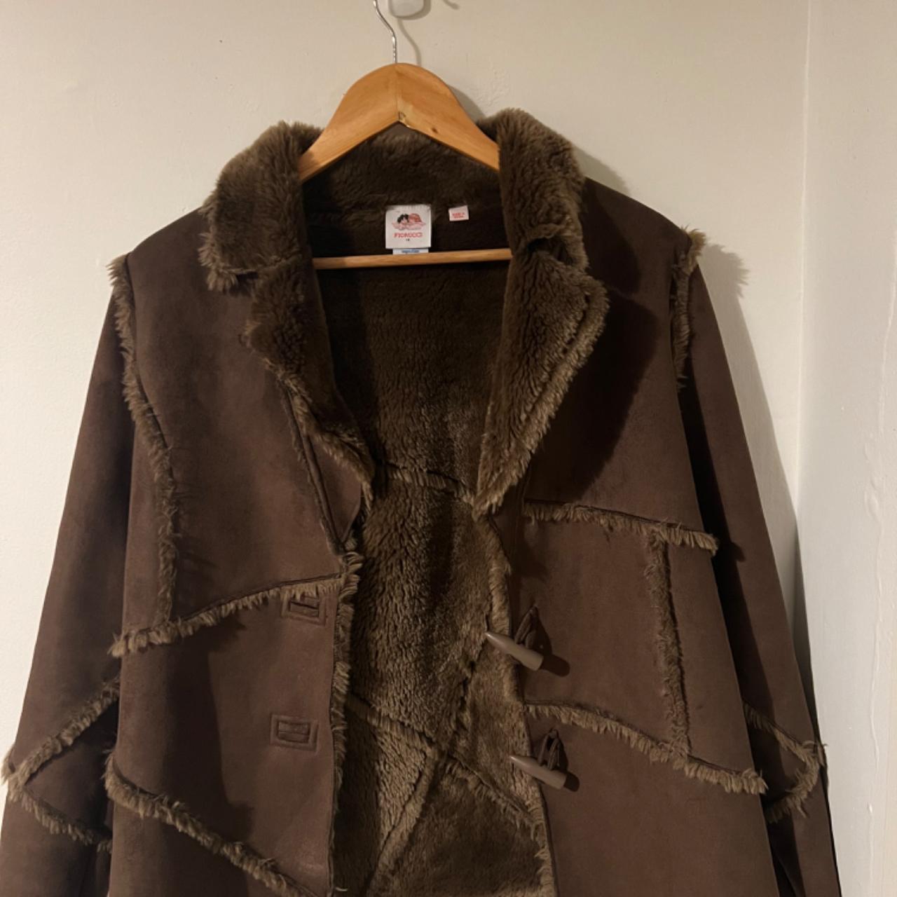 Fiorucci fluffy/ faux fur & suede look jacket, size... - Depop