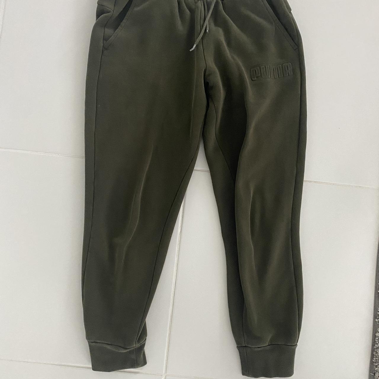 Puma Men's Green and Khaki Joggers-tracksuits | Depop