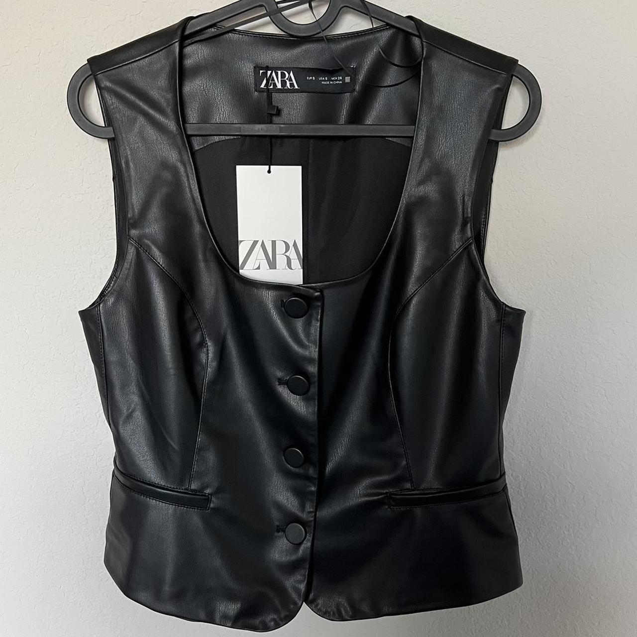small leather vest from zara! nwt!! #zara #vest... - Depop