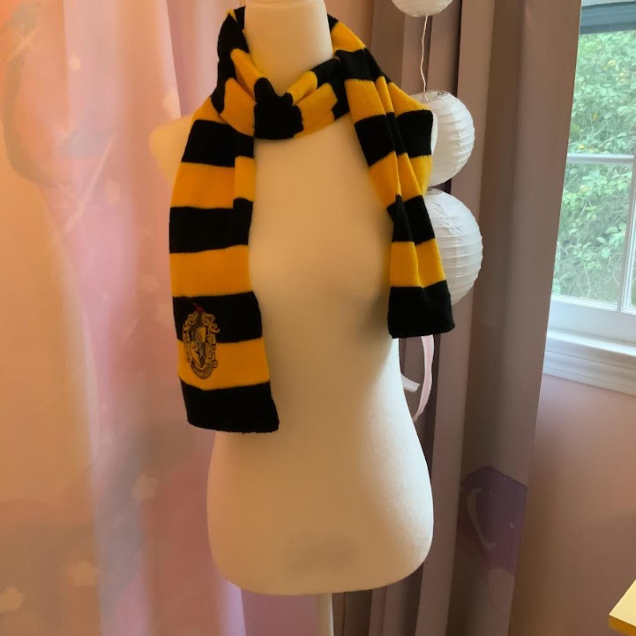 ☆Black + Yellow Harry Potter Hufflepuff scarf ☆Thin... - Depop
