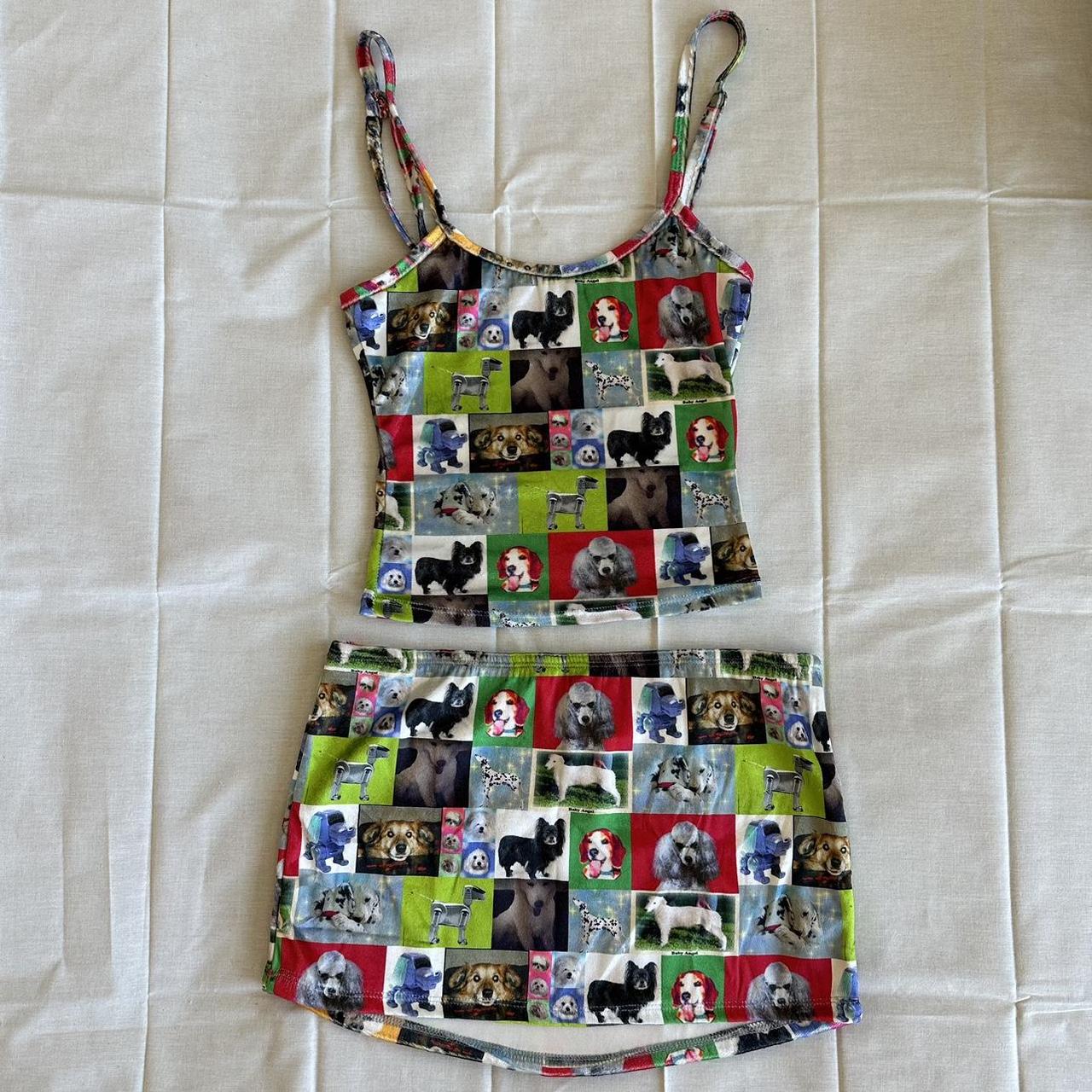 O-mighty Velvet Doggo Cami & Mini Skirt Set... - Depop