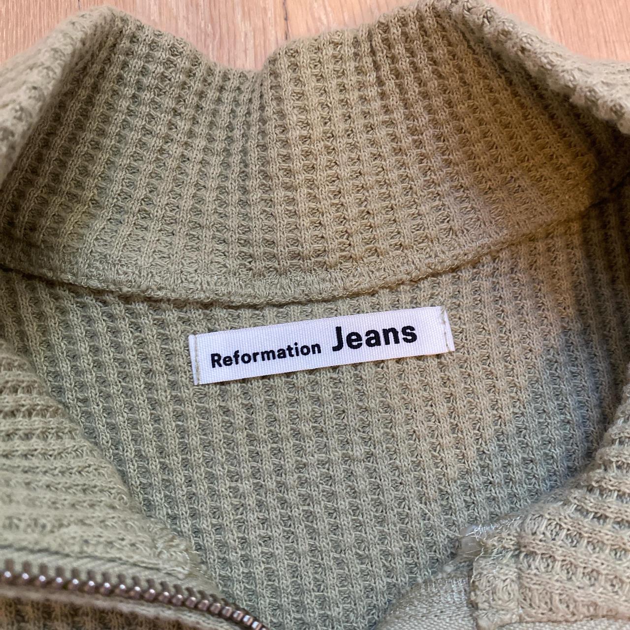 Reformation Yale Waffle Zip Green Size S Like new - Depop