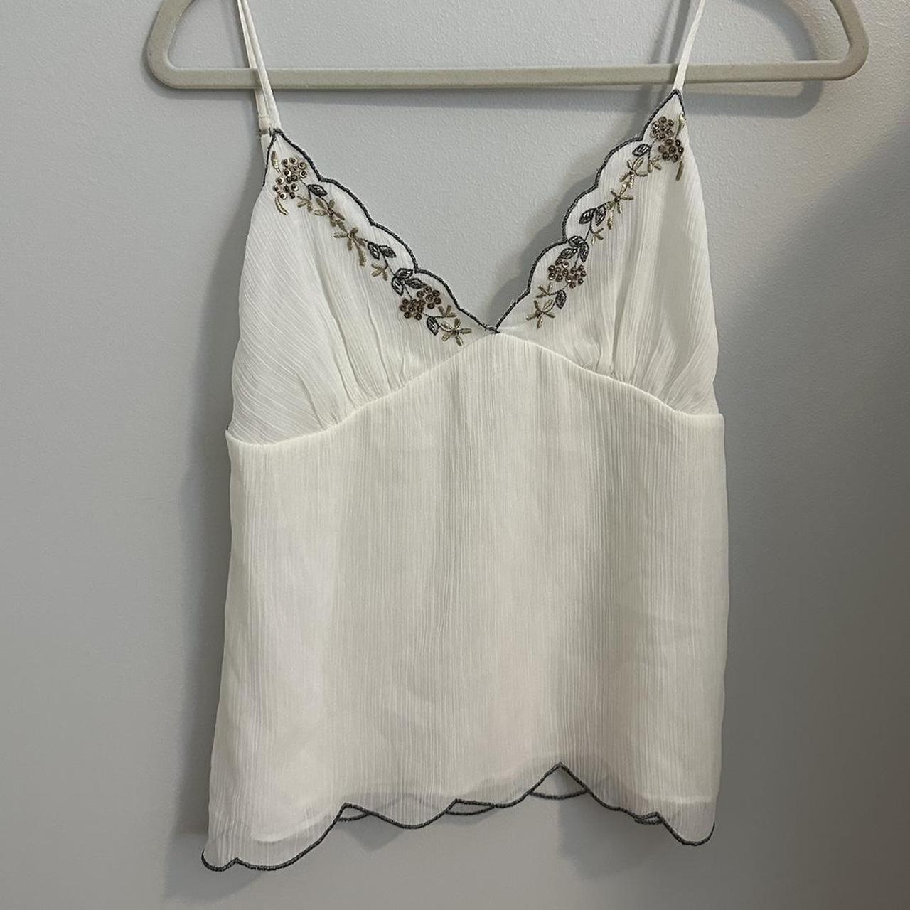 White Zara Flowy Top🤍 Size Small - Depop