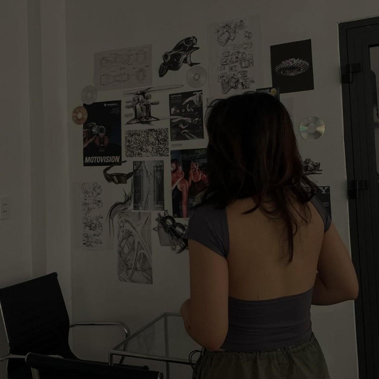 backless/open back y2k top brown, size s condition:... - Depop