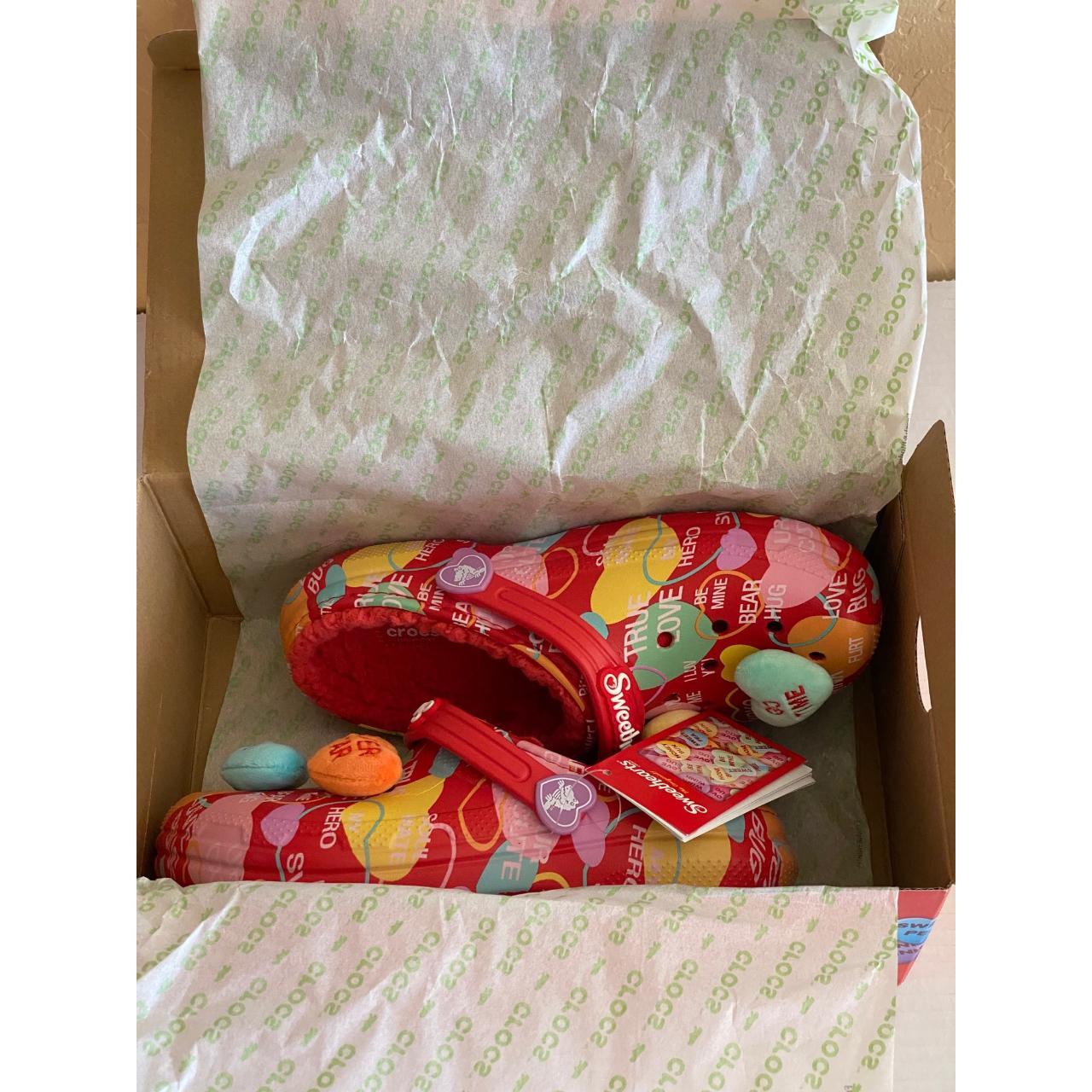 CROCS Sweetheart Red Plush Valentine's Day Clogs... - Depop