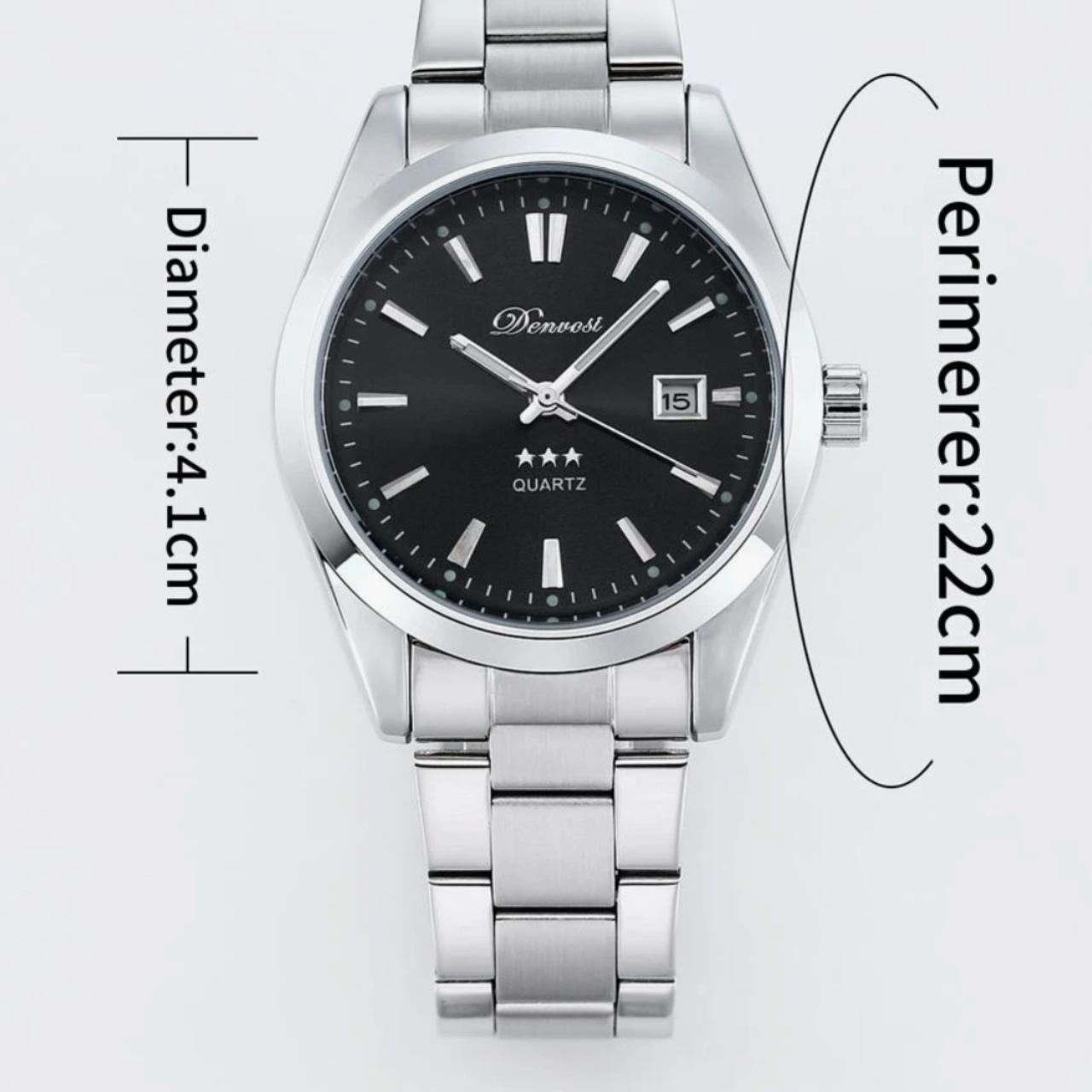 Denuosi Silver Luxury Watch With Black Watch... - Depop