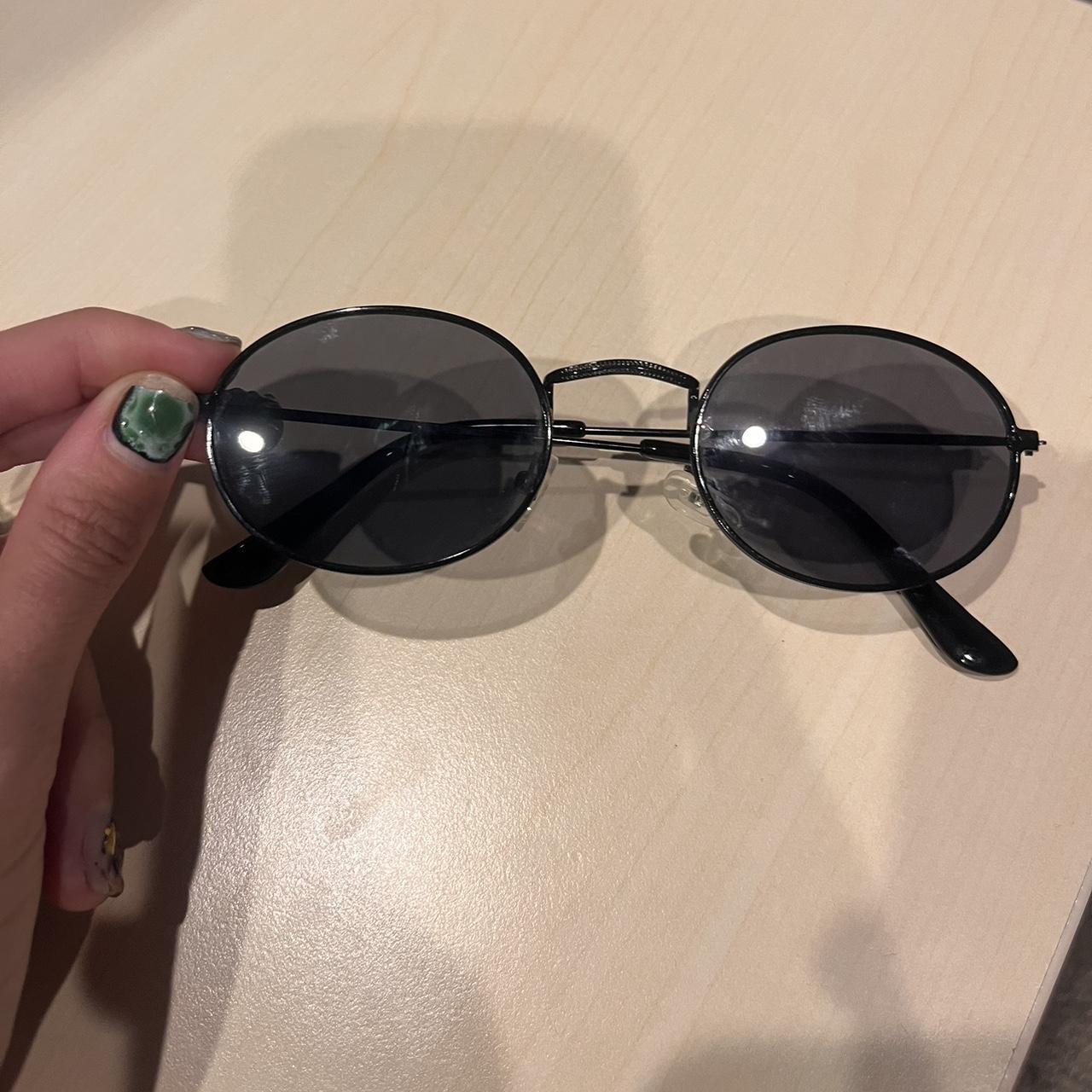 round black sunglasses #sunglasses #roundsunnies... - Depop