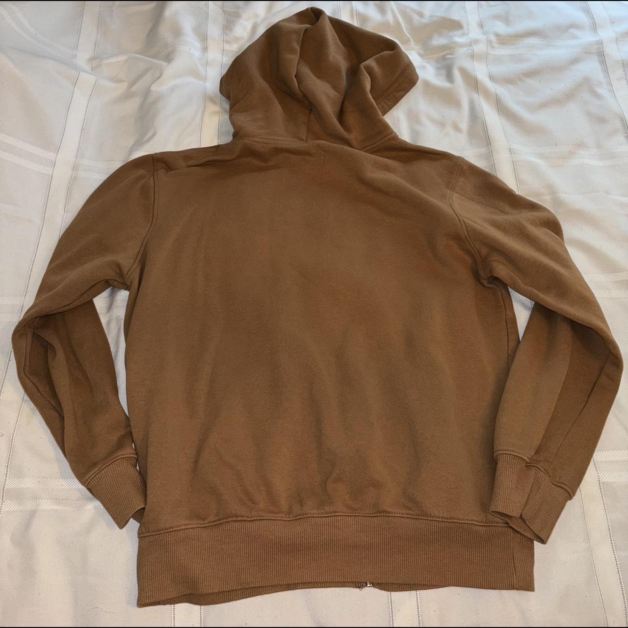 Brown/tan zip up hoodie goodfellow size medium | Depop