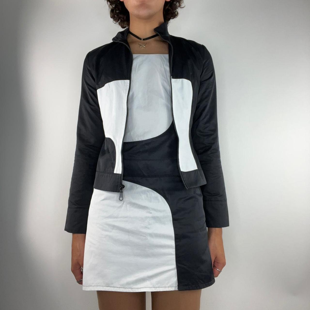 INSANE vintage 90s “Etam” black and white nylon set... - Depop