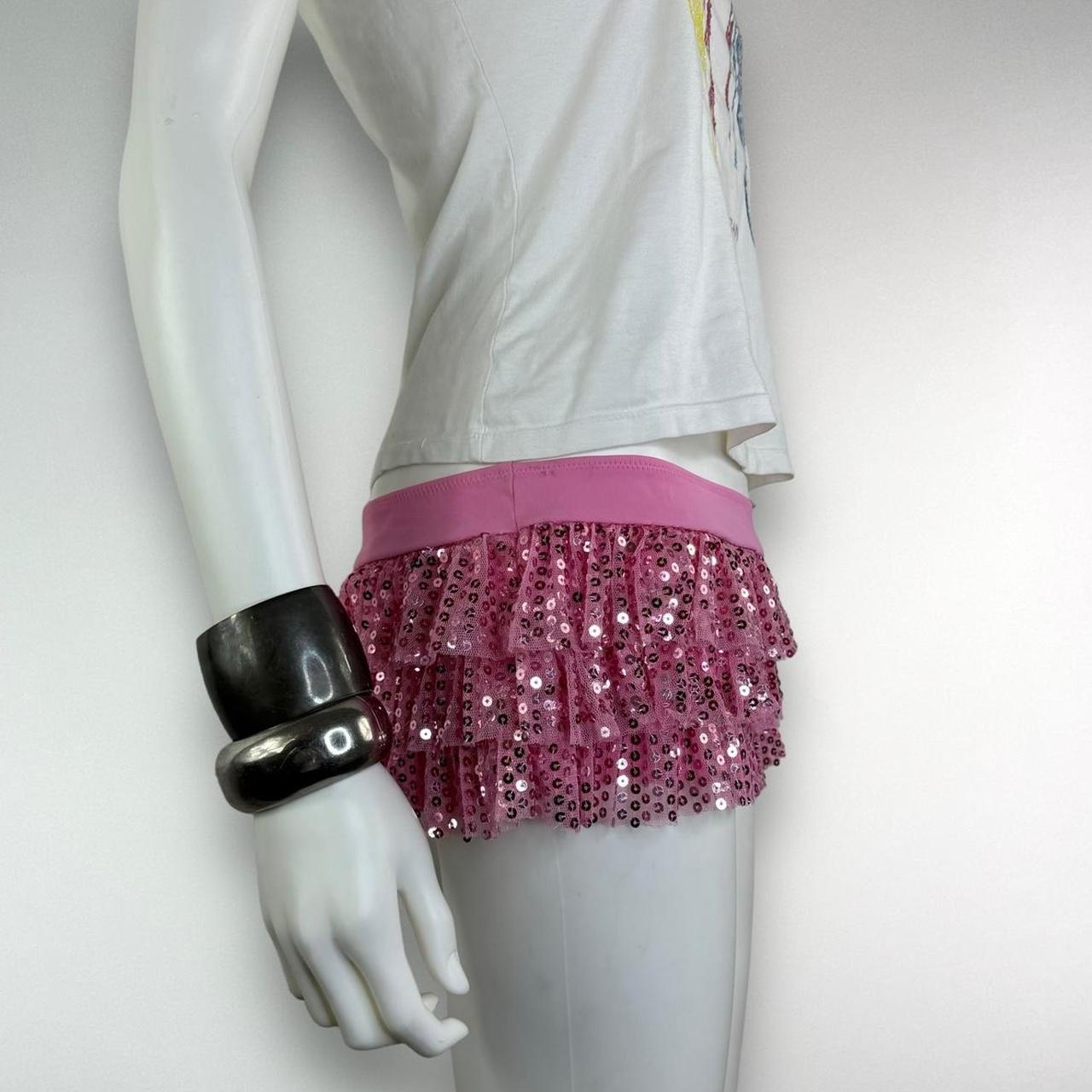 SASSY early 2000s pink micro mini sequin skirt