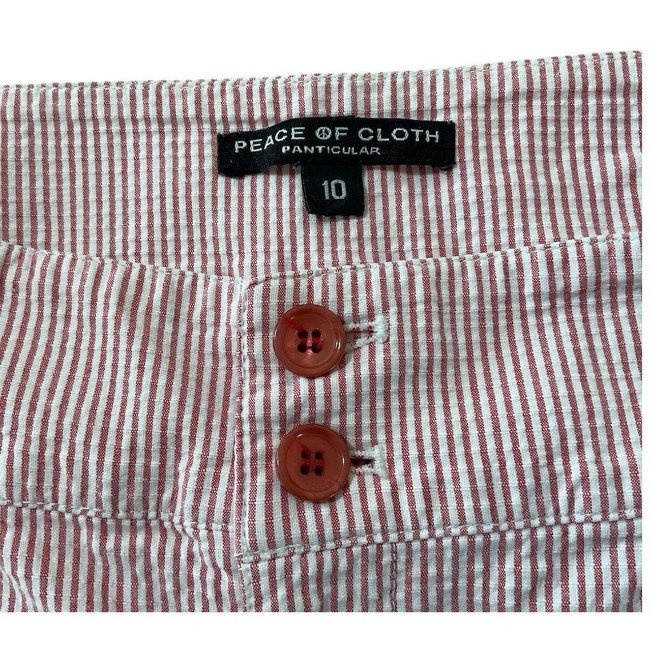 Peace of Cloth Capris 10 Red and white Pin-striped... | Depop