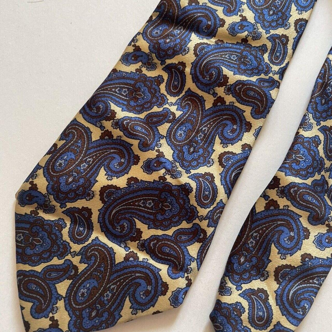 Principles Yellow Blue Purple Paisley Tie Pure Silk... - Depop