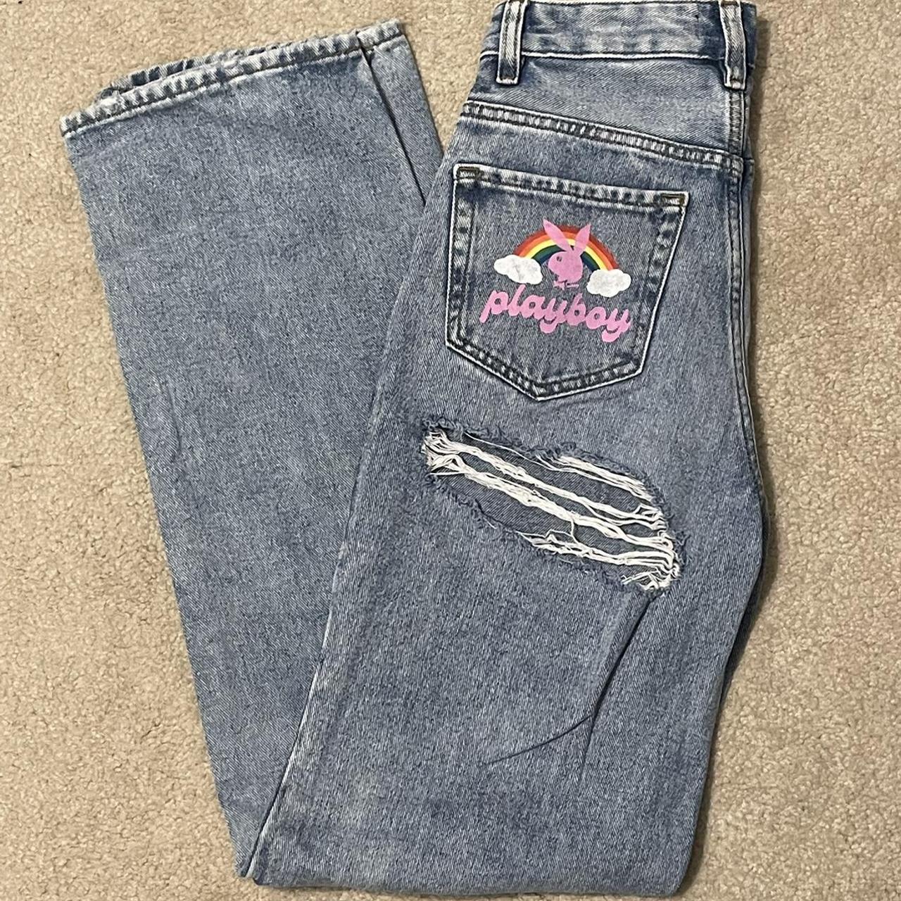 PLAYBOY Limited Edition Rainbow Jeans, a rare and... - Depop