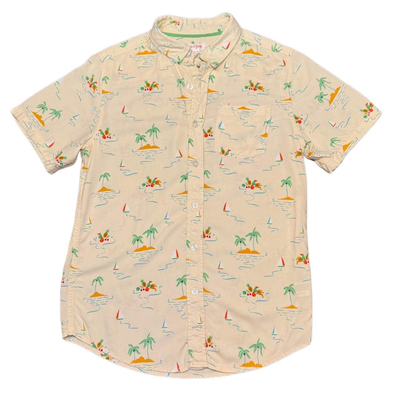 Cat & Jack Boy’s Hawaiian Button-down Rayon Shirt... | Depop