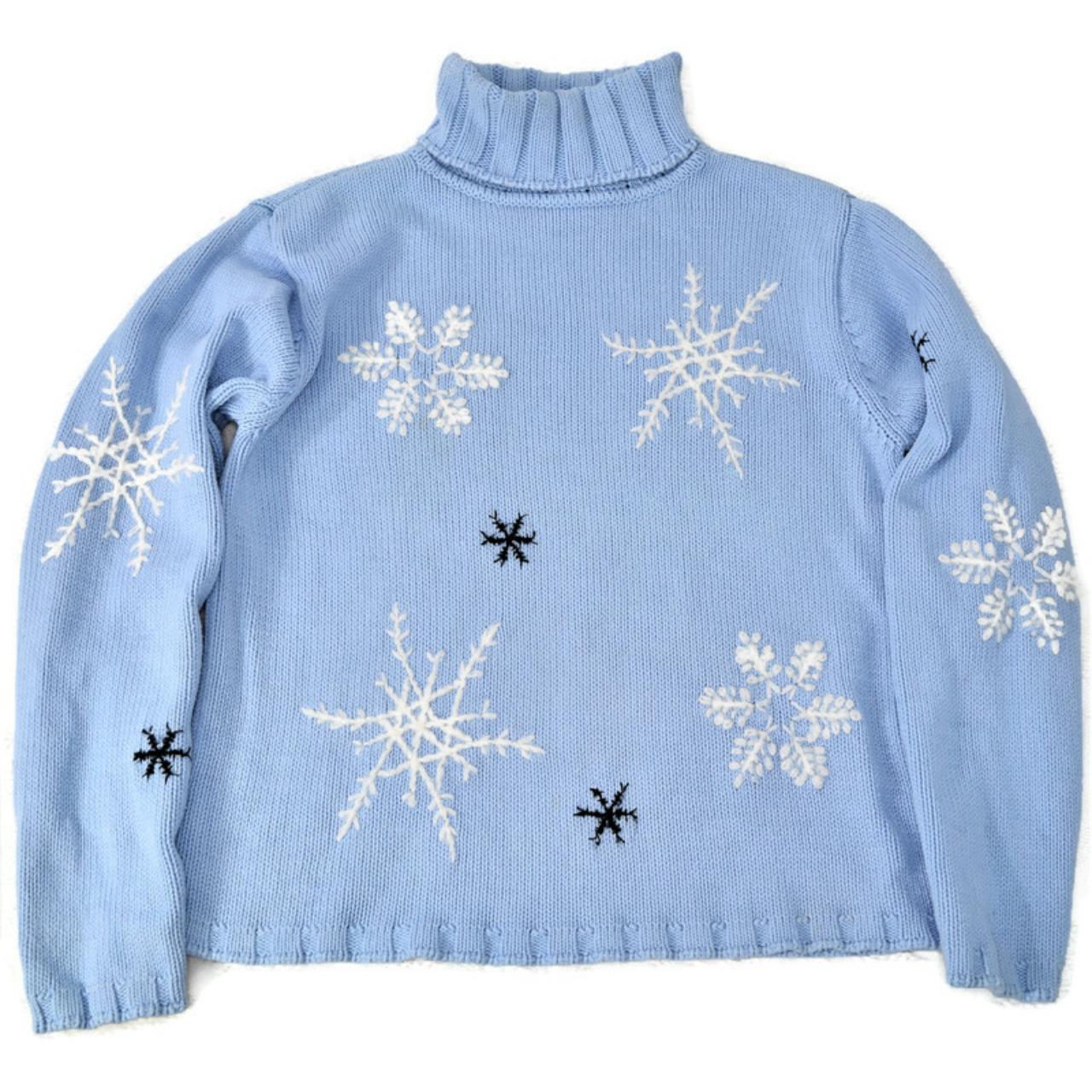 Hannah Anderson Embroidered Snowflake Turtleneck... - Depop