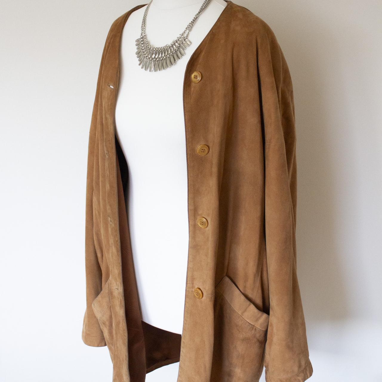 Vintage tan suede jacket. Lovely soft suede and... - Depop