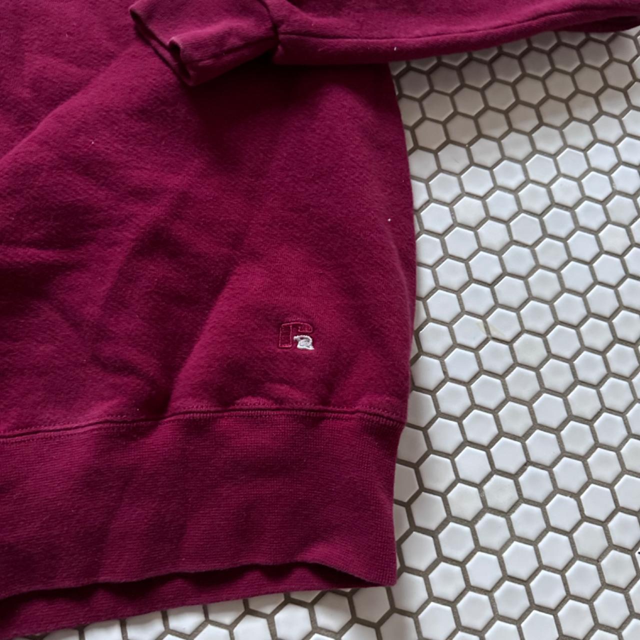 Vintage Boxy Essential 90s Russell Athletic Burgundy... - Depop